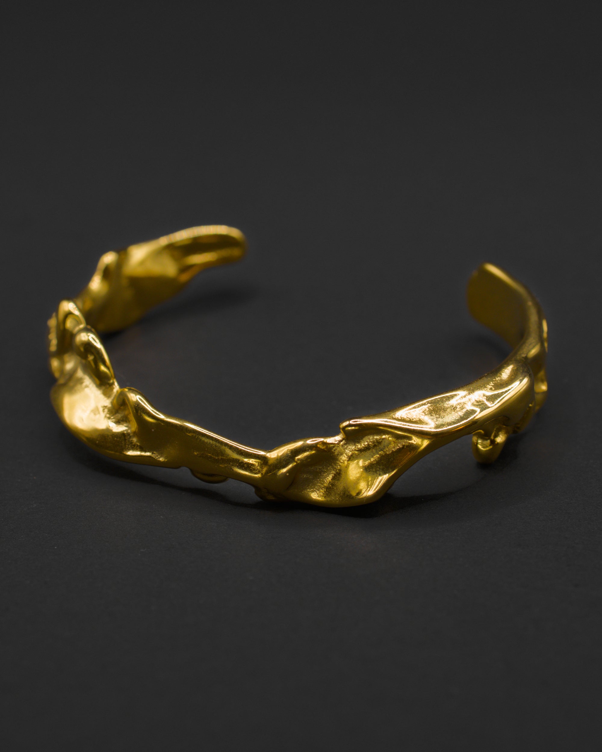 Organic Melted Cuff Bracelet - 18k Plated Stainless Steel | SOMBRA